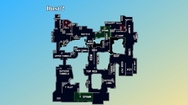 Все позиции на карте Dust 2 в CS:GO ️ полный список обозначений - Profilerr