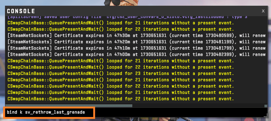 CS2 Rethrow Last Grenade Command | Profilerr