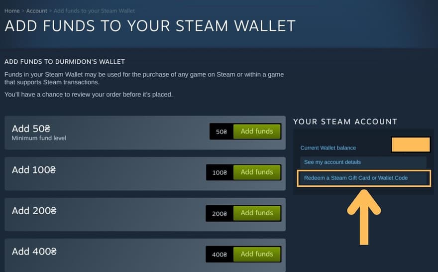 How to Add Funds to Steam Wallet | Profilerr