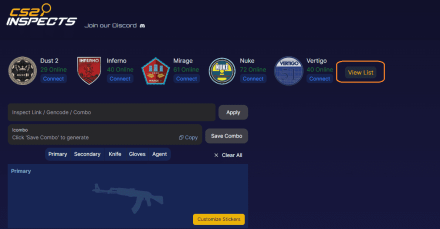 CS2 Skin Inspect Server: How to Inspect CS2 Skins Online | Profilerr