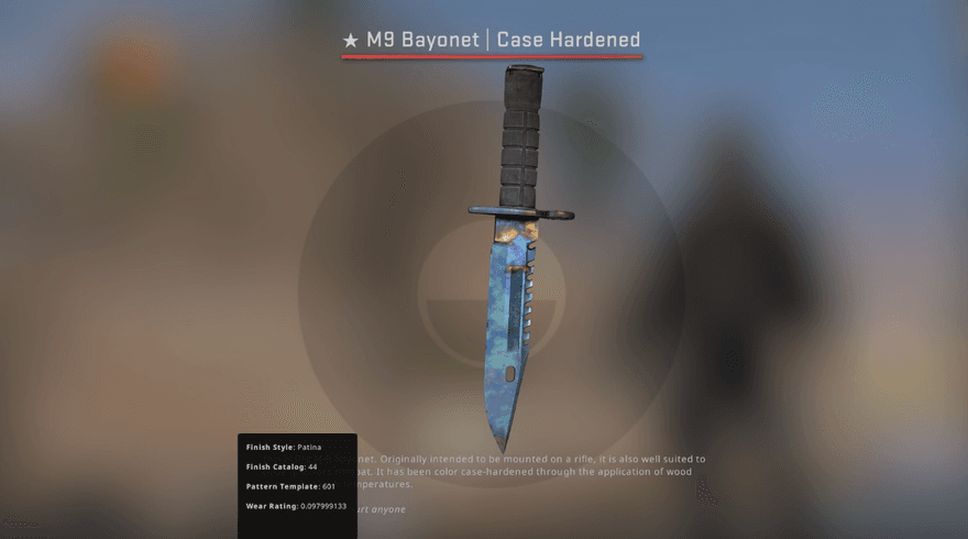 M9 Bayonet Case Hardened Blue Gem Patterns | Profilerr
