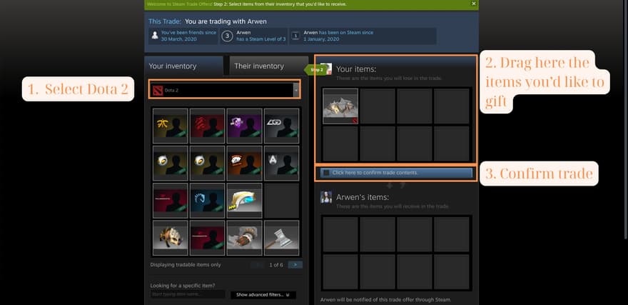 How to Gift an Item in Dota 2 | Profilerr