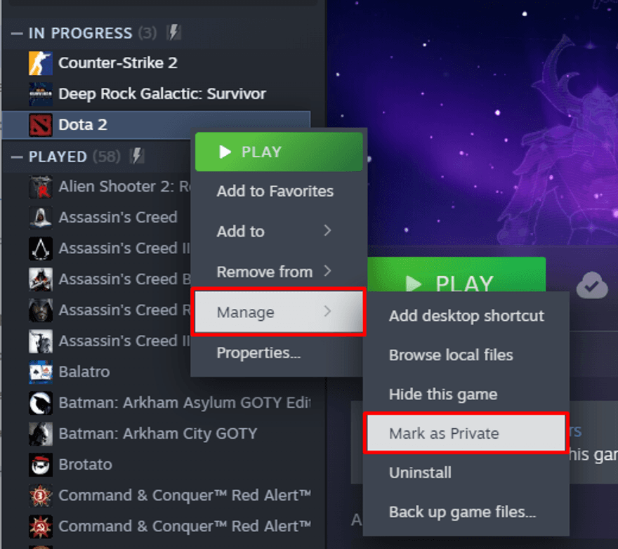 How to Hide Match History in Dota 2 | Profilerr